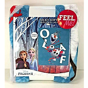 NORTHWEST ENTERPRISES Disney Frozen 2 Olaf Silky Soft Throw Blanket 40" x 50" Olaf's Adventures II