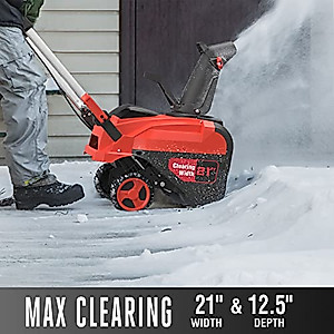 Snow Blower - 80V 6.0Ah Battery Powered Snow Blower, 21'' Electric Snow Thrower, Cordless Snow throwers