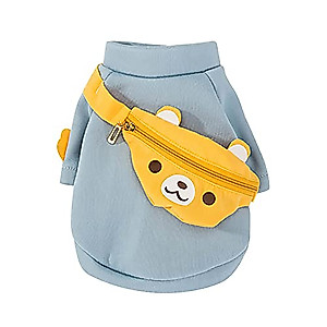 Pet Clothes Cat Clothes Autumn Warm Sweater Small Shoulder Bag Cute Small Dog Two Feet Cat Cartoon Clothing Pet for Medium Dogs Male