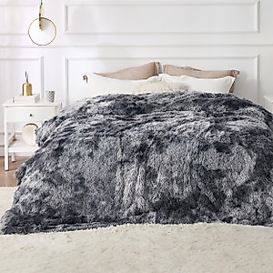 Bedsure Ultra Soft Fluffy King Size Blanket for Bed – Fuzzy, Fluffy, Shaggy Faux Fur King Blanket, Warm and Thick Sherpa, Tie-dye Decorative Gift, Oversized Blankets King Size, 108x90 Inches, 640 GSM