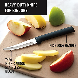 Rada Cutlery Heavy Duty Paring Knife –Stainless Steel Blade With Stainless Steel Black Resin Handle, 7-1/8 Inches