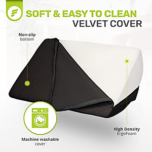 ErgoFoam Adjustable Desk Foot Rest for Added Height - Orthopedic Teardrop Design - Large Premium Under Desk Footrest - Most Comfortable Foot Rest Under Desk for Lumbar, Back, Knee Pain (Black)