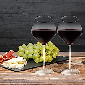 G Francis Large 'Red Wine' Glasses Set of 4-20oz Slant Rim Wine Glass with Long Stems Drinking Crystal Wine Glasses