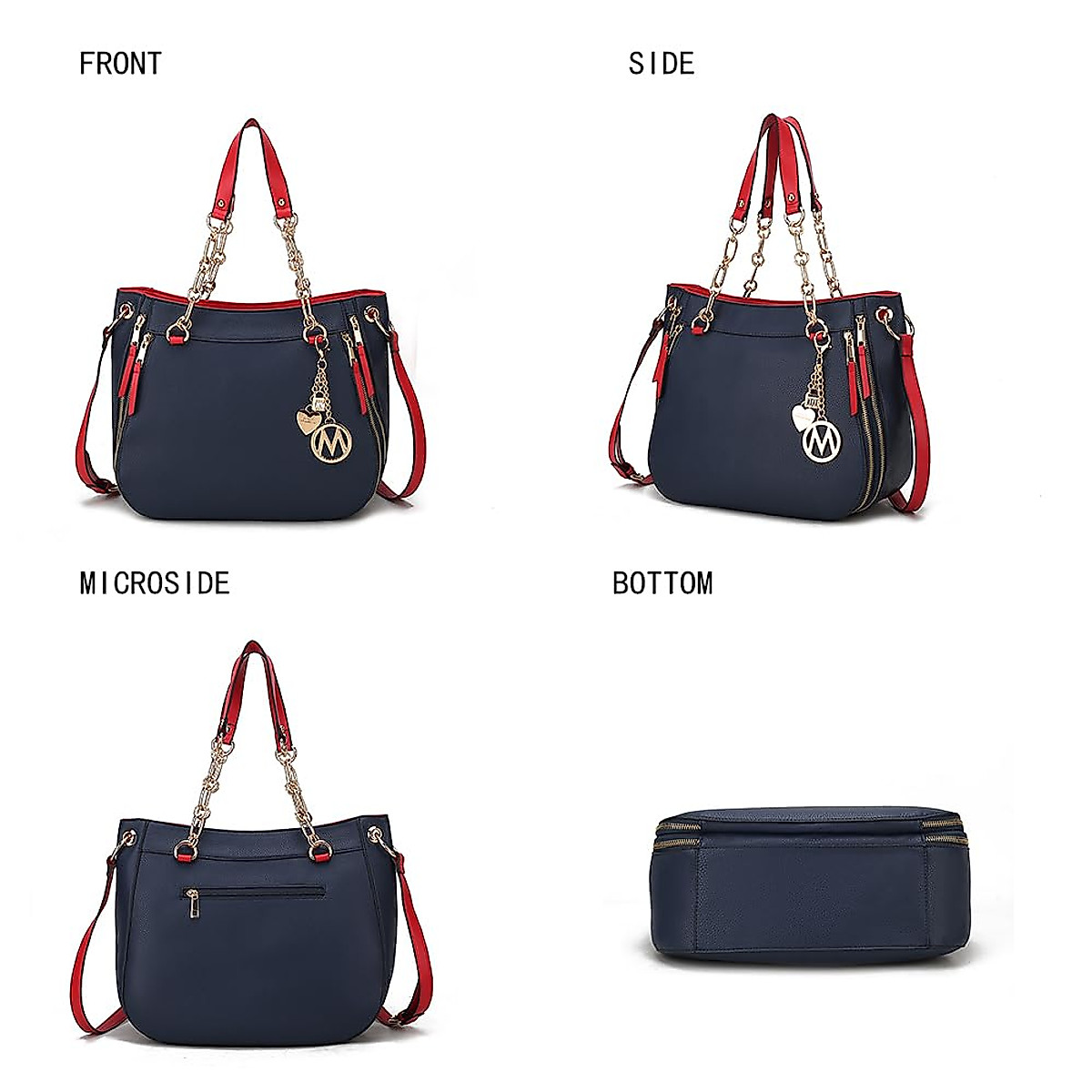 MKF Collection Tote Handbag with Wristlet Wallet, Vegan Leather Crossover Women’s Shoulder bag Purse