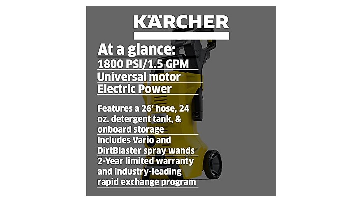 Karcher K 3 Power Control Pressure Washer - 1800 PSI Power