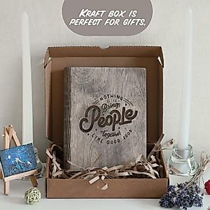 WOXTEED A5 Wooden Blank Recipe Book to Write in (7.5 x 6 inch) - Cook Book with 80 Sheets for Handwritten Recipes - Hardcover Family Kitchen Journal and Recipe Keeper (Gray)