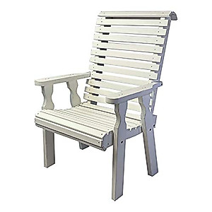 Amish Casual Heavy Duty 600 Lb Roll Back High Back Treated Patio Chair (Semi-Solid White Stain)