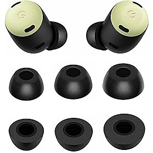 ALXCD Foam Eartips Compatible with Google Pixel Buds Pro Earbuds, S/M/L 3 Sizes 3 Pairs Soft Memory Foam Earbuds Tips Foam Ear Tips, Compatible with Pixel Buds Pro, SML Black