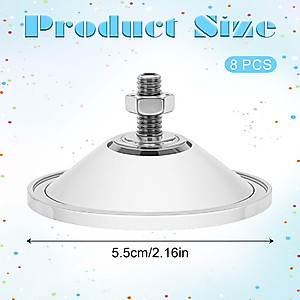 8Pcs Heavy Duty Suction Cups Strong Thickened Window Suction Cups Clear Pvc Sucker Pads 2.16" Large Suction Cups with M6 x 14 Thread Screw Glass Suction Cup for Bathroom Walls Windows Car Windshields