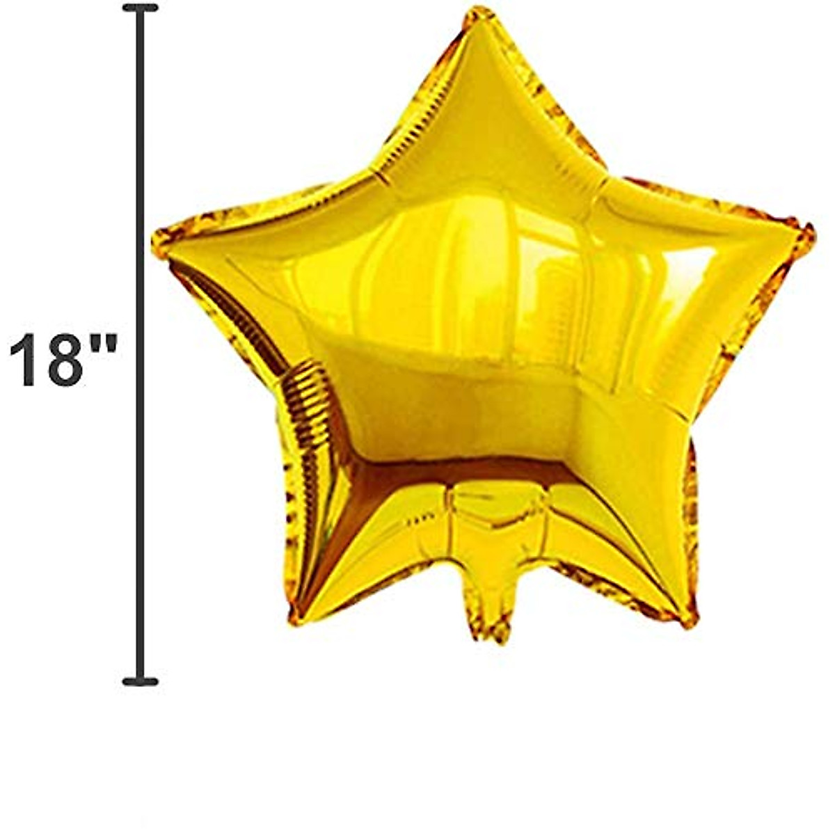 [10 Pack] Star Shape Foil Balloons, 18" Mylar Aluminum Foil Balloons 45cm Decorations for Birthday Party Wedding Engagement Party Celebration Holiday Show Party Activities (Gold, 18 Inch)