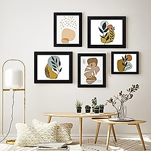 LANDNEOO 8x10 Picture Frame Black, [6 Pack] Woodgrain Wider Frames, Display Pictures 5x7 with Mat or 8x10 Without Mat, Picture Frames Collage Wall Decor or Table Top Display