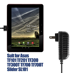 ELENKER Tablet Charger and USB 3.0 Data Sync Cable Cord for Asus Transformer EeePad TF101 TF201 TF300 TF300T TF700 TF700T Slider SL101
