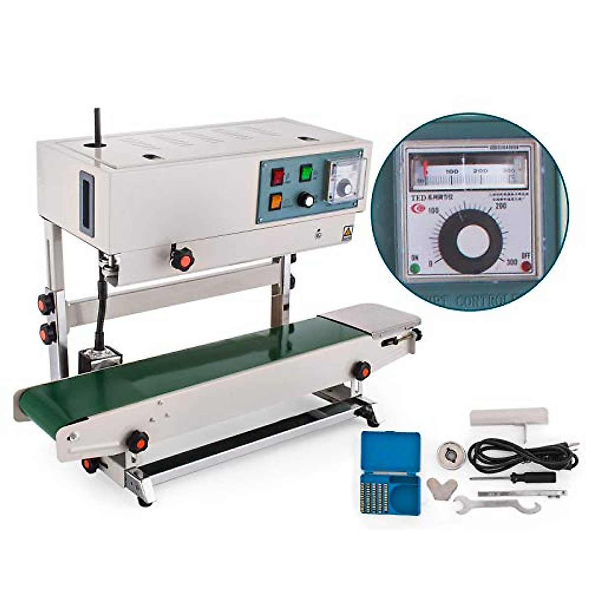 Happybuy Continuous Band Sealer FR-900, Vertical Automatic Continuous Sealing Machine with Digital Temperature Control, Vertical Band Sealer for Bag Films