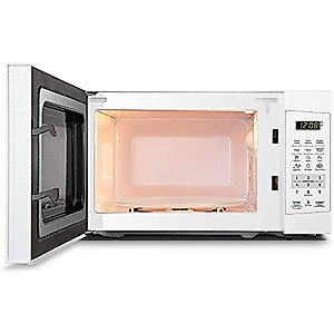 COMFEE' EM720CPL-PM Countertop Microwave Oven with Sound On/Off, ECO Mode and Easy One-Touch Buttons, 0.7 Cu Ft/700W, Pearl White