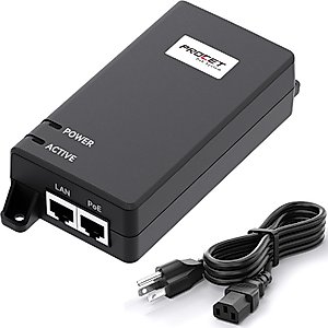 PROCET 10 Gigabit PoE Injector 60W PoE++ Power Injector IEEE802.3at/af Compliant for Wireless AP, WiFi 6, PTZ Camera, PoS, Kiosks, PT-PSE104GB-60-10
