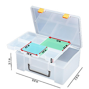 SHIYIJIA Plastic Organizer Box with Dividers Adjustable Compartment Storage Container (800, Grams)