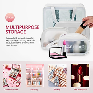 Cabilock 1 Set Toiletry Bag Makeup Bag Make up Bag for Women Vanity Bag Cosmetics Bag Makeup Pouches Women Makeup Pouch Clear Pouch Skincare Bag Pvc Translucent Travel Storage Bags White