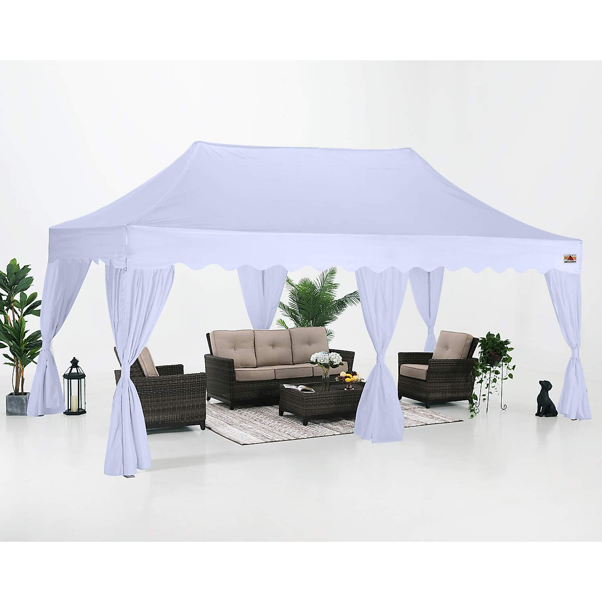 ABCCANOPY Patio Pop Up Canopy Tent with Curtain 10x20 Event-Series (White)