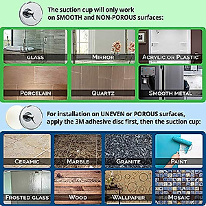 HOME SO Suction Cup Hooks for Shower, Bathroom, Kitchen, Glass Door, Mirror, Tile – Loofah, Towel, Coat, Bath Robe Hook Holder for Hanging up to 15 lbs – Waterproof & Rustproof, Chrome (2-Pack) …