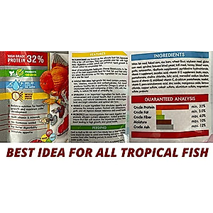 A.D.P. Fish Booster Bloodworm Honey 100 g. Goldfish Food & All Tropical Fish Food Small Floating Pellet Grow Faster & Color Enhancing High Protein 32% Aquarium Baby Fish Newborn Fry Fish Feed Care