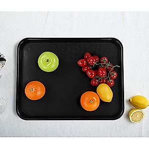 HOMMP Plastic Rectangular Fast Food Serving Trays, Set of 4