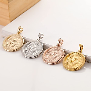 seidayee There Is No Mountain Too Great Necklace Lion King Head with 10K Real Solid Gold, Platinum Men and Women Pendant Original Design (10K Yellow Gold S)