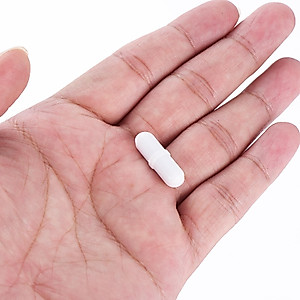 MECCANIXITY Magnetic Stirrer Mixer Stir Bar Rod 25mm(1") x7mm with Ring Shape PTFE Coating Magnet White for Laboratory 5Pcs