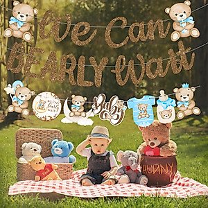 We Can Bearly Wait Banners Bear Baby Shower Banner Teddy Bear Baby Shower Decorations 3PCS We Can Bearly Wait Baby shower Decorations for Boy Bear Birthday Party Supplies