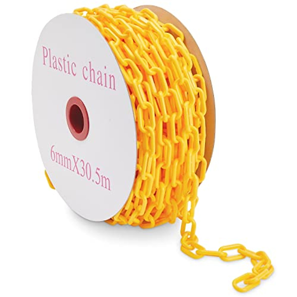 Stockroom Plus 100-Feet Plastic Chain Links - Privacy Safety Barrier for Fence, Gate, Privacy (1.5-Inch, Yellow)