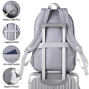 Breold Laptop Backpack Women,15.6 Inch Travel Backpack for Women,College School Bookbags with USB Charging Hole,Large Capacity Computer Backpacks for Work Business,TSA Friendly