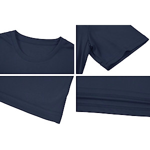 BIYLACLESEN Men's Hiking Shirts Short Shirts UPF 50+ Sun Protection Shirts Dry Fit Moisture Wicking T-Shirts for Men Workout,Travel,Camping Navy