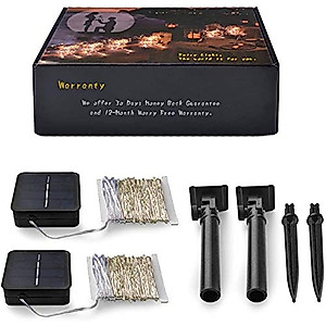 BOLWEO Purple Fairy Lights Solar Lights Outdoor Garden, Christmas Solar String Lights 39.4Ft 120 LED, IP65 Waterproof Solar Outdoor Lights Backyard Deck Fence Patio Decor Diwali Halloween Decorations