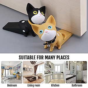 Cute Cat Door Stopper - Creative Door Wedge Soft Durable Decorative Door Stop Anti-Skid Base Non Scratching Suitable for Placement Against Any Doors