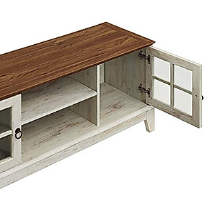 Modway Isle Coastal Contemporary 47" TV Stand, 15.5" L x 46.5" W x 20" H, Walnut White