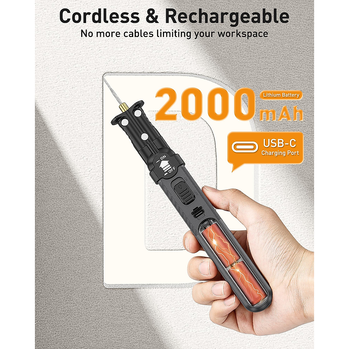 DOINOW 6 in 1 Cordless Hot Wire Foam Cutter Kit, Upgraded Hot Knife Foam Cutter, LED Light & USB-C Charging, 1022℉ Foam Cutter Tool for Small Project, Styrofoam Carving, Crafting