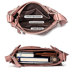 Yohora Women’s Leather Shoulder Bag Retro Hobo Crossbody Purse Large Capacity Casual Tote Satchel for Work