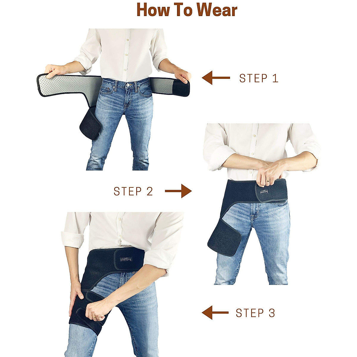 Vriksasana Groin Hip Brace | Sciatica Support Wrap | Hamstring Compression Sleeve for Men and Women for Pulled Quadriceps Thigh Muscle, Hip Flexor Strain, Bursitis and Arthritis (Right Leg)