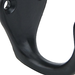A29 Set of 6 Single Coat Hooks, Heavy Duty Wall Mounted 1 3/4 Inches, Utility Iron Decorative Hat Hook with Easy Installation Hardware, Black Powder Coat Finish