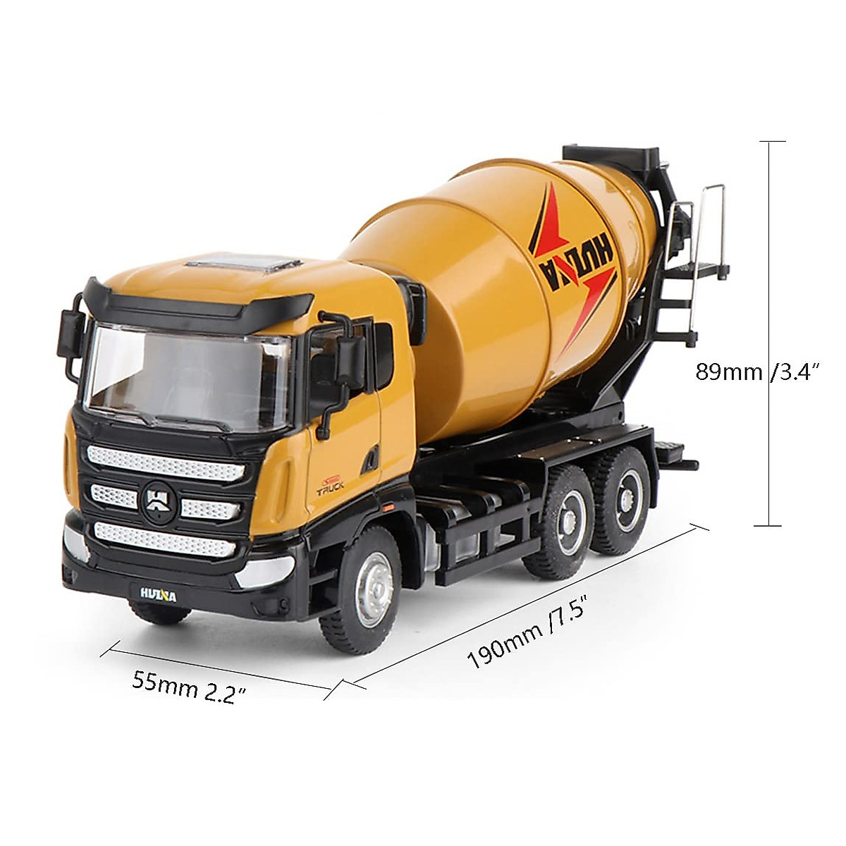 Ailejia Cement Mixer Toy Truck 1/50 Scale Metal Diecast Big Construction Engineering Vehicle Model Collection Diecast Alloy Truck Decoration Toy Gift for Kids (Cement Mixer Truck)