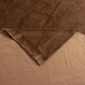 Qidkeo Minky Fabric by The Yard for Pillows, Toys, Garments, Baby Products, and Blankets 60"Wide(Brown,1Yard)