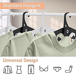 NICEDACK Premium Travel Hangers 6 Pack Portable Folding Clothes Hangers - Super Bearing Collapsible Hanger Foldable Clothes Drying Rack for Travel, Indoor and Outdoor Use (6 Pack 3Black/3White)