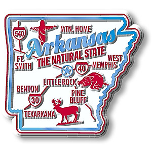 Arkansas Premium State Magnet by Classic Magnets, 2.3" x 2.1", Collectible Souvenirs Made in The USA