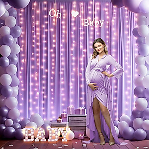 4 Panels Lavender Backdrop Curtain for Parties Wedding Wrinkle Free Light Purple Photo Curtains Backdrop Drapes Fabric Decoration for Baby Shower Photoshoot 20ft(W) x 10ft(H)