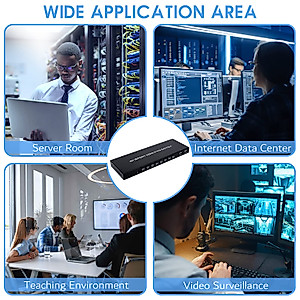 4K KVM Switch 8 Port, HDMI USB Switch for 8 Computers Share 4K@30Hz HD Monitor and 4 USB Devices, with IR Remote and 8 HDMI&USB KVM Cables