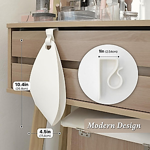 MiniMeek Hair Dryer Holder - Drill-Free Blow Dryer Holder Towel Rack - Over The Door Hairdryer Holder for Bathroom - Hair Dryer Hanger for Vanity (White)