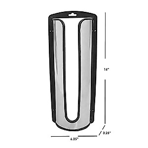 Kitchen Plastic Bag Organizer (Single Pack) Silver, By Home Basics | Metal and Plastic Baggie Organizer | Wall-Mounted Bag Dispenser For Plastic Bags | Installation Hardware Included