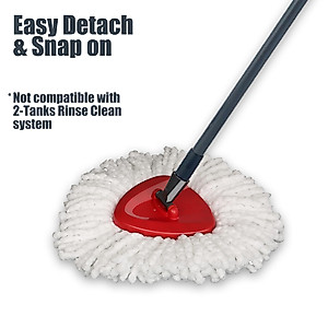 Mop Replace Head [ 3 Pack ] Mop Refills Compatible with O Cedar EasyWring Spin Mop - Microfiber, Deep Cleaning, Machine Washable and Easy-to-Replace