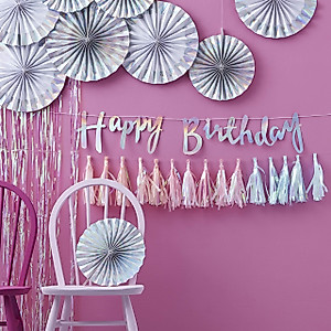 Ginger Ray Iridescent Foiled YAY Rainbow Paper Party Cups - Iridescent Party