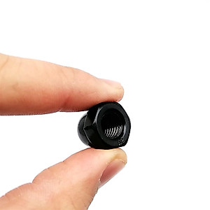 RWRAPS 1/5/10pcs M3 M4 M5 M6 M8 M10 M12 304 Stainless Steel Surface Black Hex Acorn Cap Decorative Cover Semicircle Dome Nut (Size : 10pcs M3)