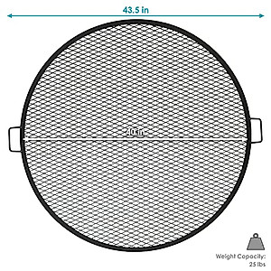 Sunnydaze Decor Fire Pit Cooking Grill, X-Marks BBQ Grate,Black,40 Inch